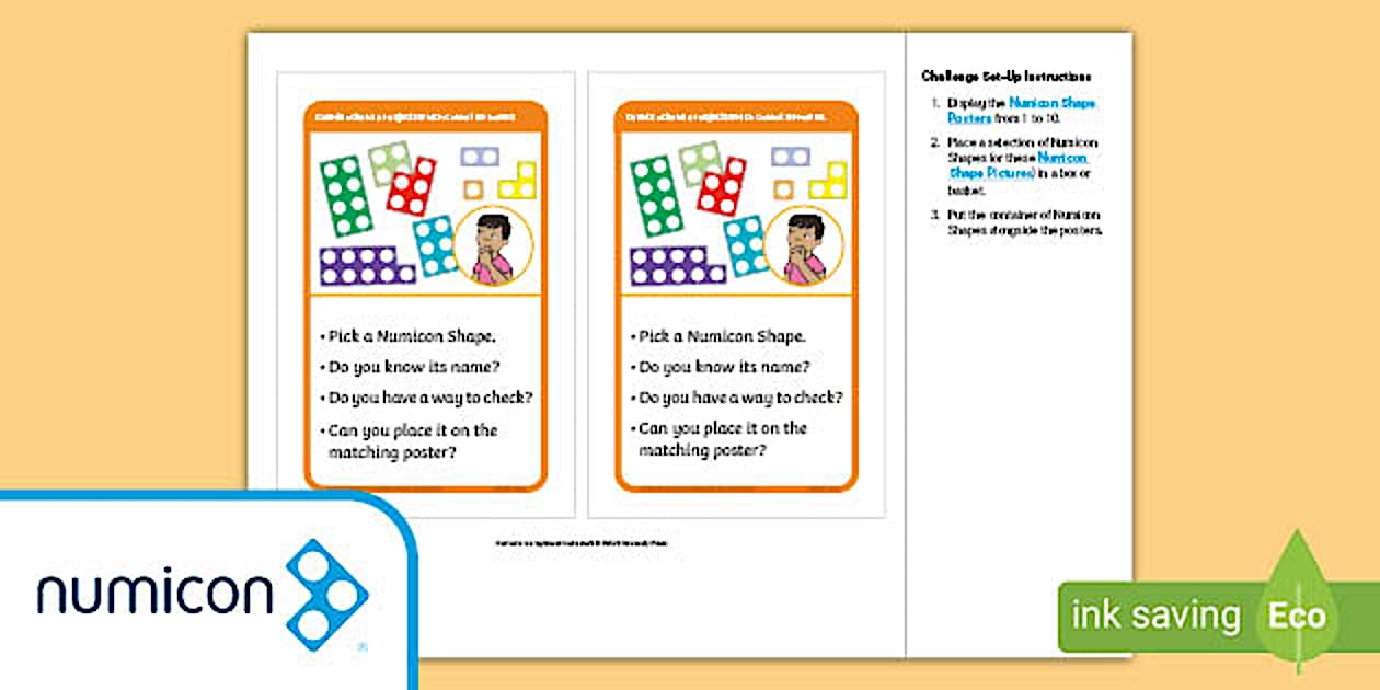 EYFS Counting Challenge Matching Numicon Shapes Tolsby/Fiestad